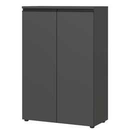 Pharao24.de Büroschrank Schrank Büro in Dunkelgrau 120 cm hoch
