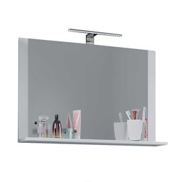 Pharao24.de Badezimmer Spiegel weiß in modernem Design mit Ablage