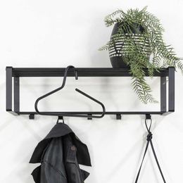 Pharao24.de Moderne Wandgarderobe in Schwarz Stahl