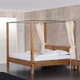 Pharao24.de Massivholz Himmelbett aus Eiche geölt Landhaus