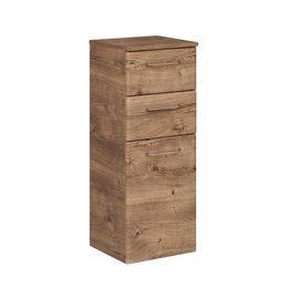 Pharao24.de Badezimmerschrank Wandschrank in Eiche dunkel mit Metallgriffen