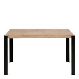 Pharao24.de Esszimmertisch modern in Eichefarben und Schwarz 76 cm hoch