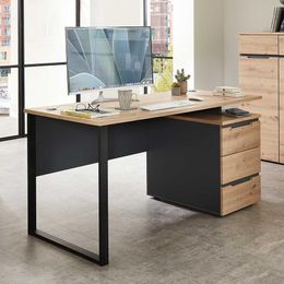 Pharao24.de Computer Schreibtisch mit Schubladen in modernem Design 150 cm breit