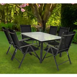 Pharao24.de Gartenmöbelset Gartentischgruppe Stühle klappbar sechsteilig (siebenteilig)