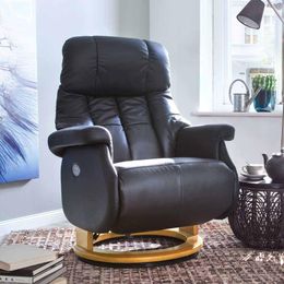 Pharao24.de Leder Relaxsessel in Schwarz elektrisch