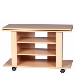 Pharao24.de Fernseher Tisch drehbar und rollbar Buche Holzoptik