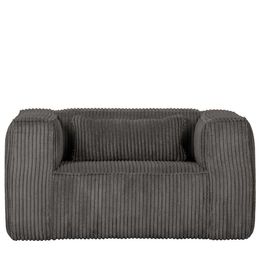 Pharao24.de Moderner Wohnzimmer Sessel aus Cordstoff Dunkelgrau