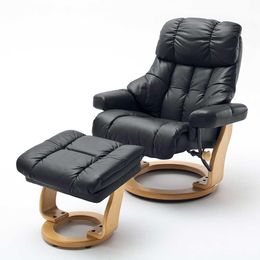 Pharao24.de TV Sessel in Schwarz Leder Relaxfunktion (zweiteilig)
