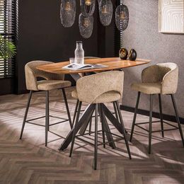 Pharao24.de Bartisch Hoher Tisch in Bootsform mit Massivholzplatte