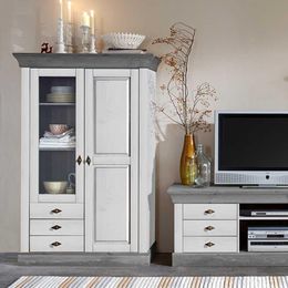 Pharao24.de Wohnzimmer Vitrine in Weiß skandianvisch