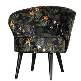 Pharao24.de Design Cocktailsessel mit Dschungelmotiven Samtbezug