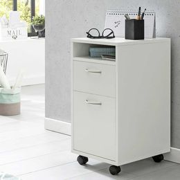 Pharao24.de Rollcontainer weiss modern 63 cm hoch 33 cm breit