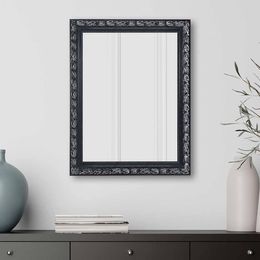 Pharao24.de Wandspiegel Holz Schwarz-Silber Vintage Look