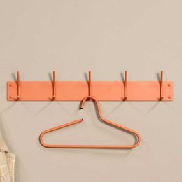 Pharao24.de Metall Wandgarderobenleiste in Terracotta pulverbeschichtet 70 cm breit