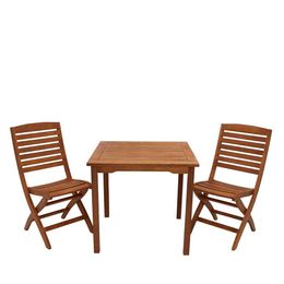 Pharao24.de Balkonmöbel Set Holz klappbar zwei Sitzplätzen (dreiteilig)