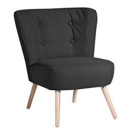 Pharao24.de Kleiner Sessel schwarz Retro Made in Germany Flachgewebe