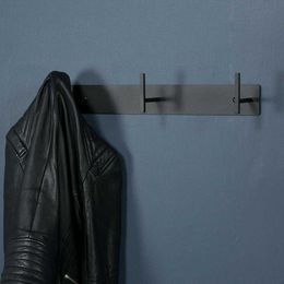 Pharao24.de Stahl Garderobe in Schwarz 3 Haken