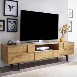 Pharao24.de TV Unterschrank in Eichefarben und Schwarz 160 cm breit