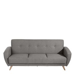 Pharao24.de Ausklappbares Sofa Grau im Retrostil Federkern Polsterung