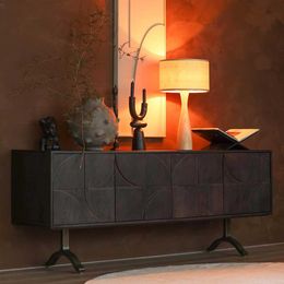 Pharao24.de Braunes TV Sideboard in Nussbaumfarben Mangobaum Massivholz