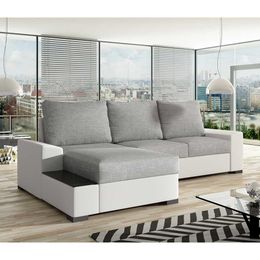 Pharao24.de Ecksofa Sofaecke in Grau und Weiß