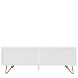 Pharao24.de Fernsehboard in Weiß und Goldfarben 120 cm breit