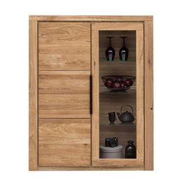 Pharao24.de Esszimmervitrine in Eichefarben 1 Glastür 1 Holztür