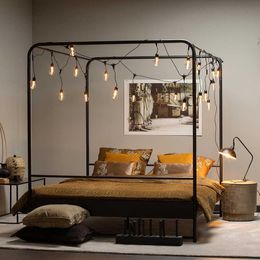 Pharao24.de Himmelbett aus Metall in Schwarz pulverbeschichtet