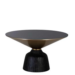 Pharao24.de Wohnzimmertisch Couchtisch aus Metall mit Glasplatte