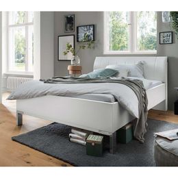 Pharao24.de Doppelbett Bettgestell in Weiß - modernes Design