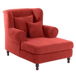 Pharao24.de Kaminsessel XXL in Terracotta Velour 149 cm tief - 103 cm breit