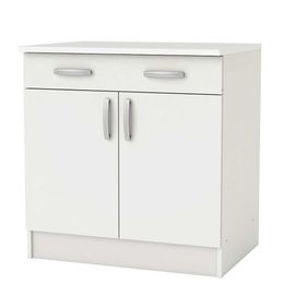Pharao24.de Küchenunterschrank in modernem Design weiß melaminbeschichtet