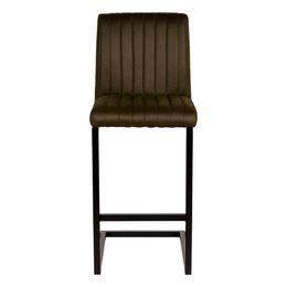 Pharao24.de Barstuhl in Oliv Grün und Schwarz 66 cm Sitzhöhe (2er Set)