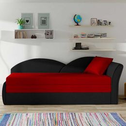 Pharao24.de Liegesofa Couch in Schwarz und Rot