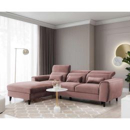 Pharao24.de Sofaecke Ecksofa mit Schlaffunktion und Bettkasten