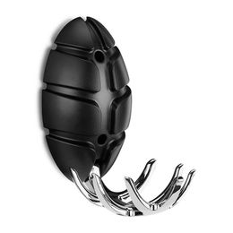 Pharao24.de Klapp Wandhaken in Schwarz und Chrom modern