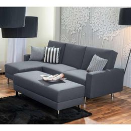 Pharao24.de Schlafsofa in Jeansblau Fußgestell aus Metall (zweiteilig)