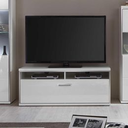 Pharao24.de TV Board in Weiß Schublade