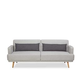 Pharao24.de Schlafsofa mit Rücken Klappmechanik Fußgestell aus Holz