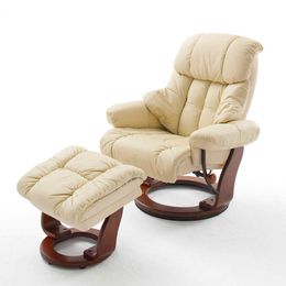 Pharao24.de Fernsehsessel in Beige Leder (zweiteilig)