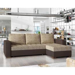 Pharao24.de Sofaecke Polsterecke aus Webstoff und Kunstleder