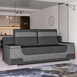 Pharao24.de Sofa Zweisitzer Sofa mit Armlehnen aus Vintage Optik Webstoff