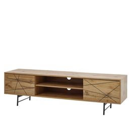 Pharao24.de Flachstrecke Wohnzimmer in Eichefarben und Schwarz 160 cm breit