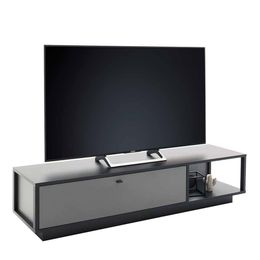 Pharao24.de TV Tisch in Grau einer Schublade & offenem Fach