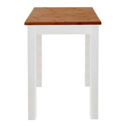 Pharao24.de Kiefer massiv Bar Tisch in Bernsteinfarben und Weiß 103 cm hoch