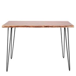 Pharao24.de Holz Bartisch mit natürlicher Baumkante Industry und Loft Stil