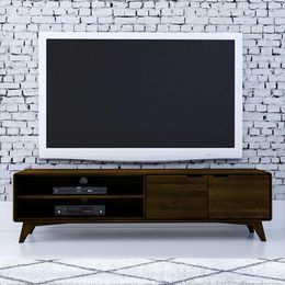 Pharao24.de TV Board in Nussbaumfarben Wildeiche Massivholz
