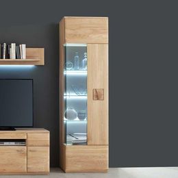 Pharao24.de Wohnwand Vitrine aus Eiche Bianco 60 cm