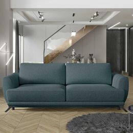 Pharao24.de Sofa Dreisitzer Couch aus Webstoff in Petrol