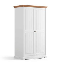 Pharao24.de Schrank Holz Schlafzimmerkleiderschrank im Landhausstil mit einer Kleiderstange